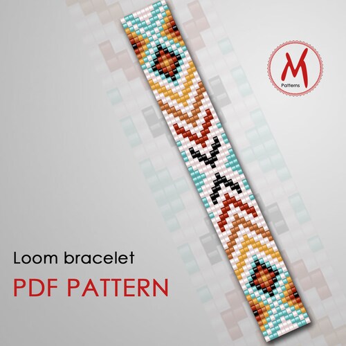 Aztec Native Loom Bead Pattern for Bracelet Indian Inspired - Etsy