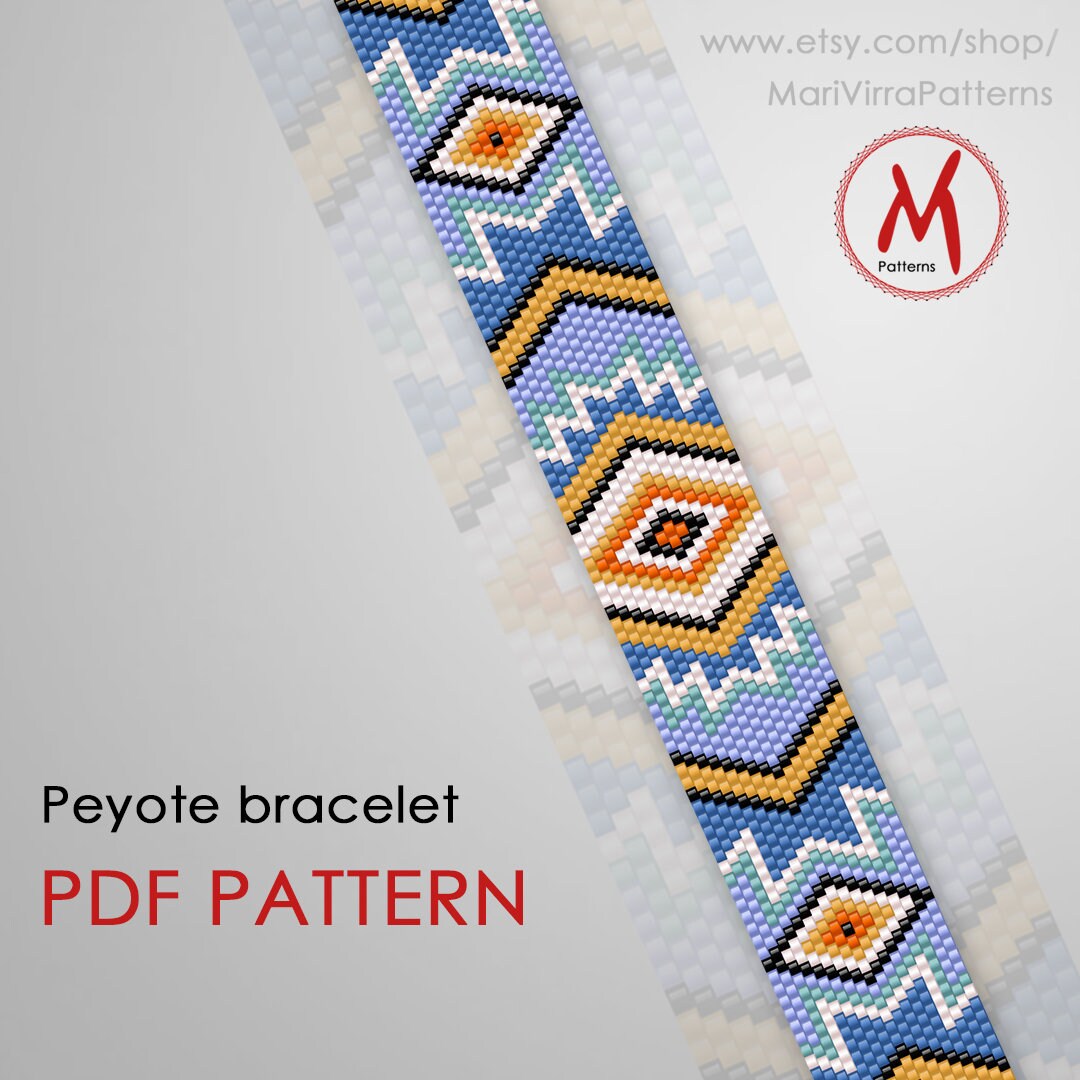 Aconite Inspired Peyote Bead Pattern for Bracelet Turquoise - Etsy