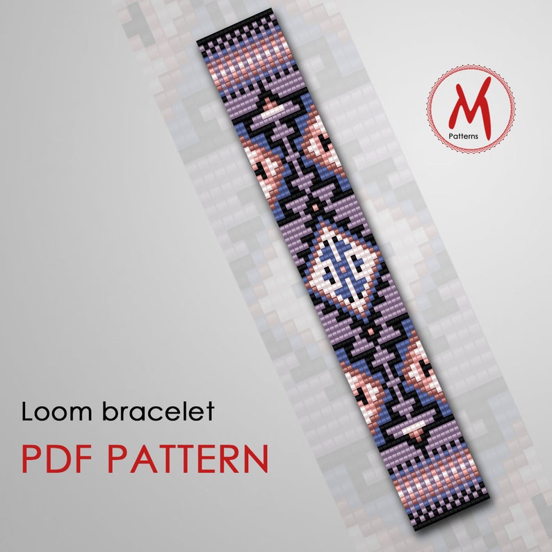 Satin Aztec Loom Bead Pattern for Bracelet Native Inspired | Etsy