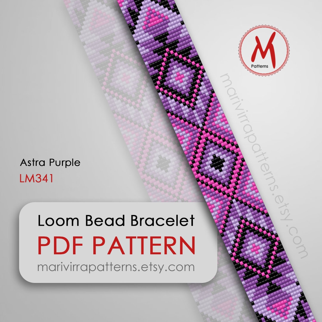 Astra Purple Loom Bead Pattern for Bracelet - Native Inspired, Blue ...
