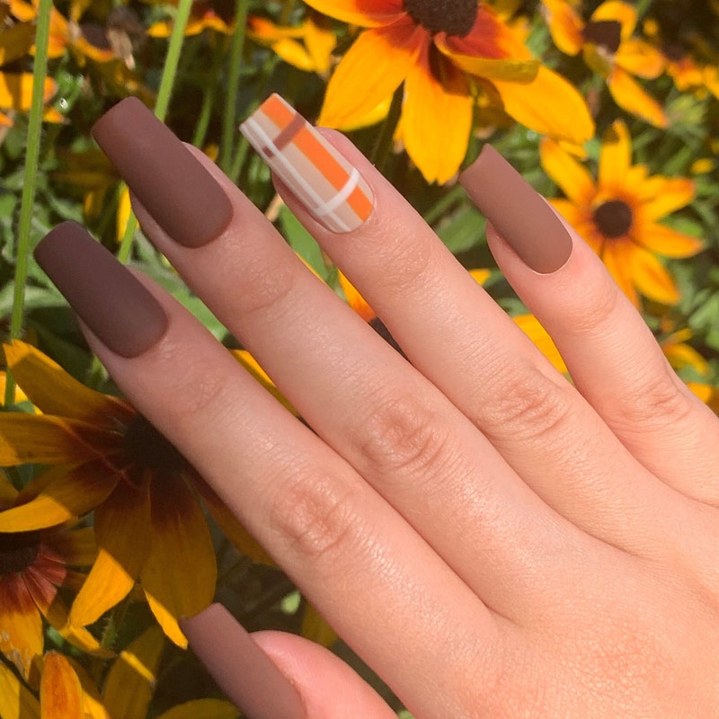 Fall Press on Nails - Etsy