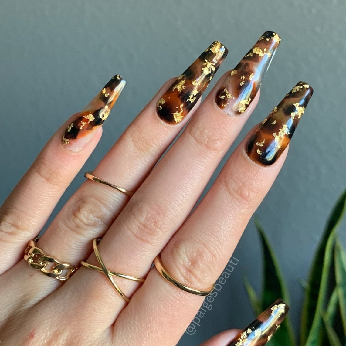 Tortoise Shell Press on Nails - Etsy