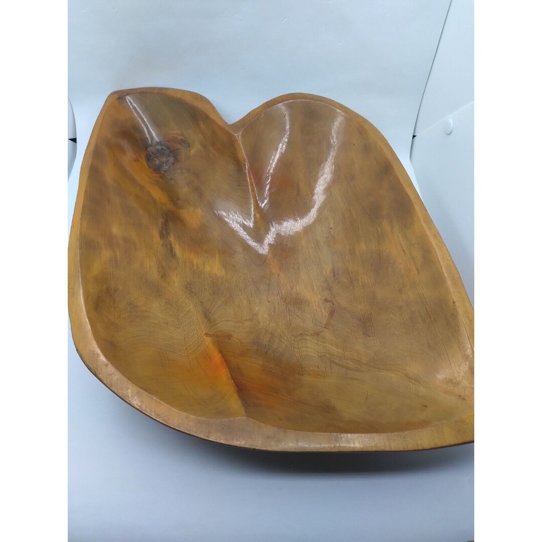 Wood Table Centerpiece Bowl 19" Organic Natural Primitive Danish ...