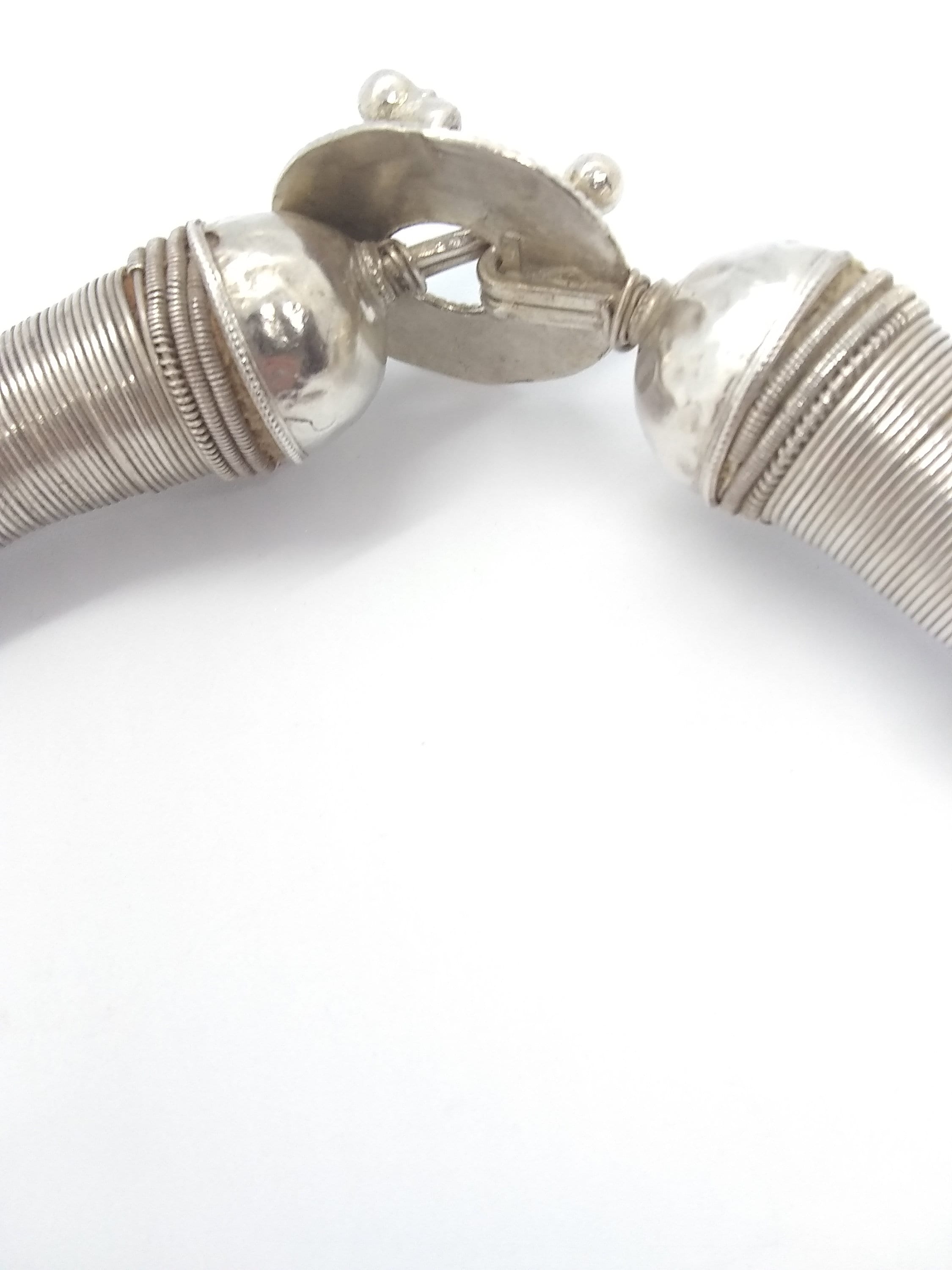 Rare Early to Mid Century Vtg High Grade Silver Rajasthan Torque ...