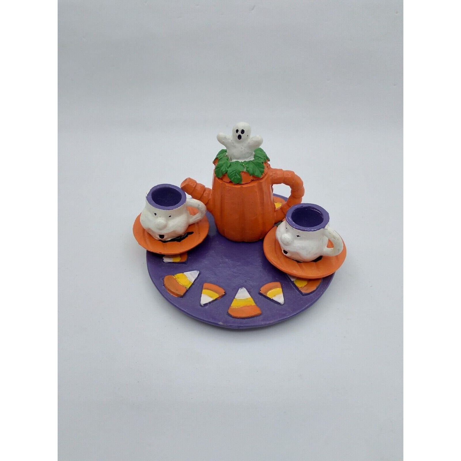 Vtg Hermitage Pottery Hallowen Themed Miniature Tea Set W Original Box ...