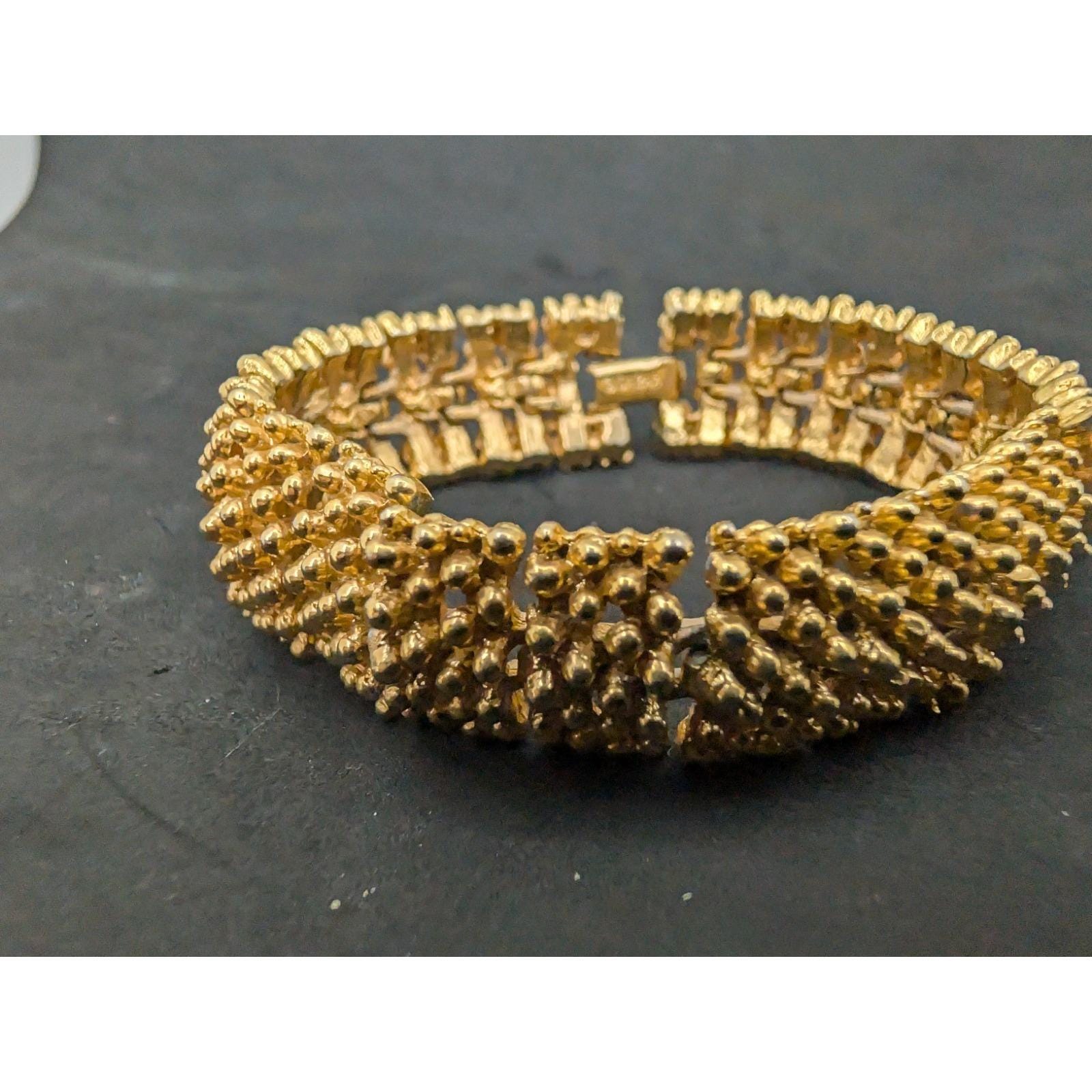 Vtg Bracelet Sarah Coventry Gold Tone 'sunset' Ball Spike Atomic Link ...