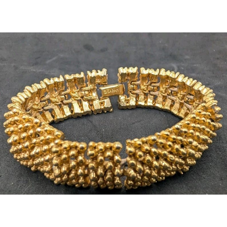 Vtg Bracelet Sarah Coventry Gold Tone 'sunset' Ball Spike Atomic Link ...