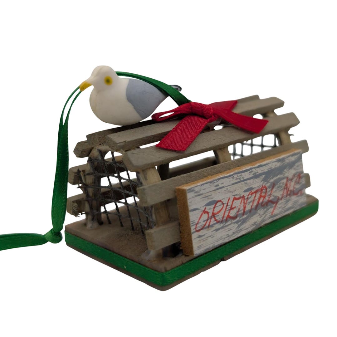 Handmade Ornament Miniature NC Town Seagull Wood Lobster Crab Metal ...