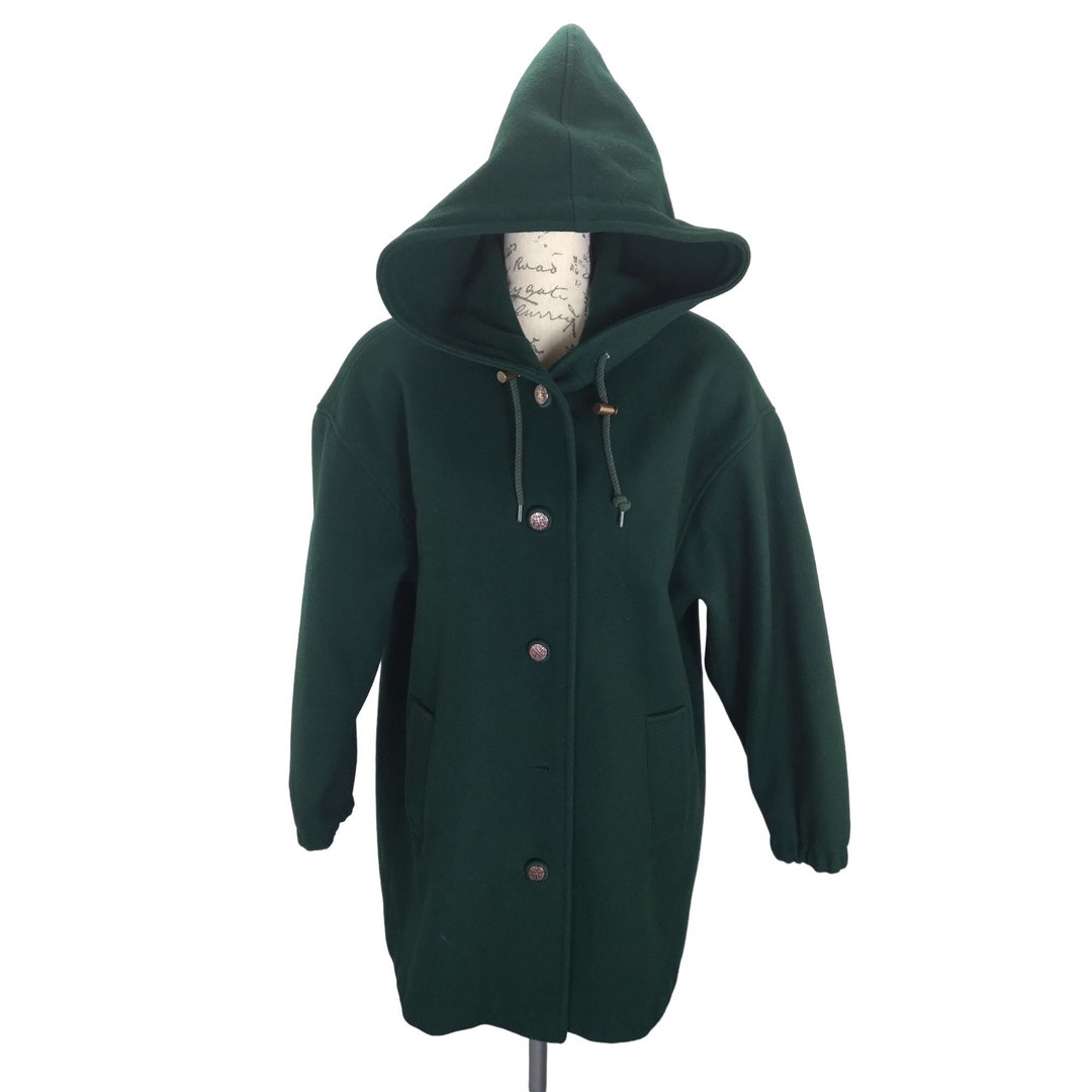 Vintage Miss New Yorker Green Jacket Hoodie Wool Blend, Size 12 - Etsy