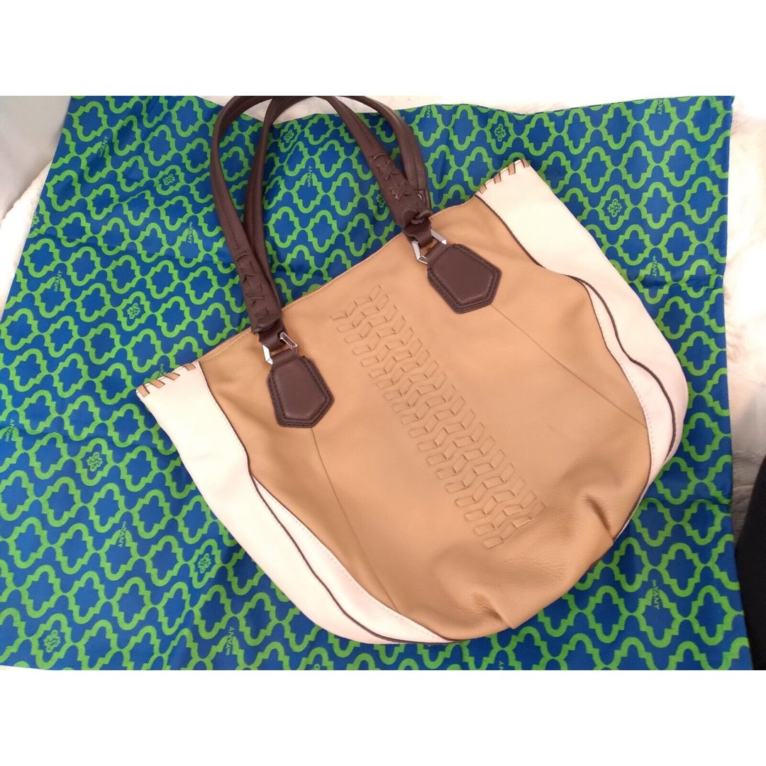 Oryany Lyssie Soft Pebbled Leather Beige Tote Bag W/ Original Dust Bag ...