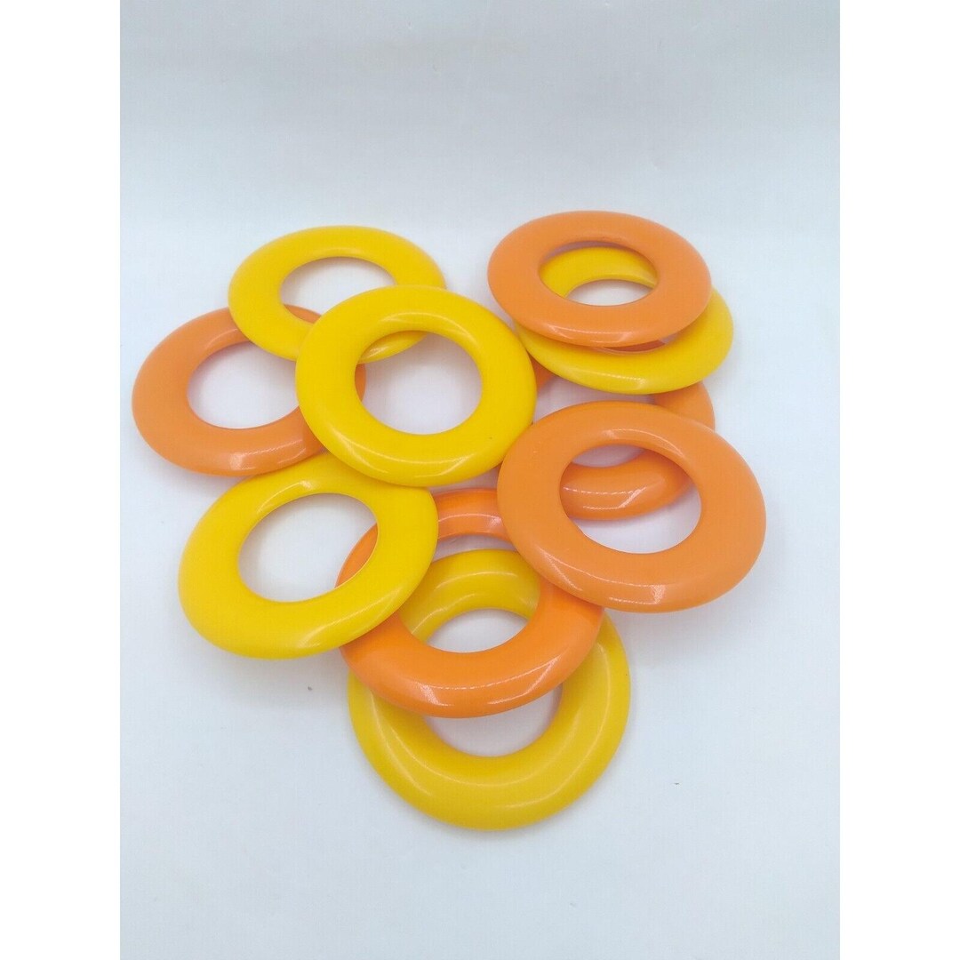 10 Vintage Retro Acrylic Rings for Crafting Sewing Jewelry Bag Making 3 ...