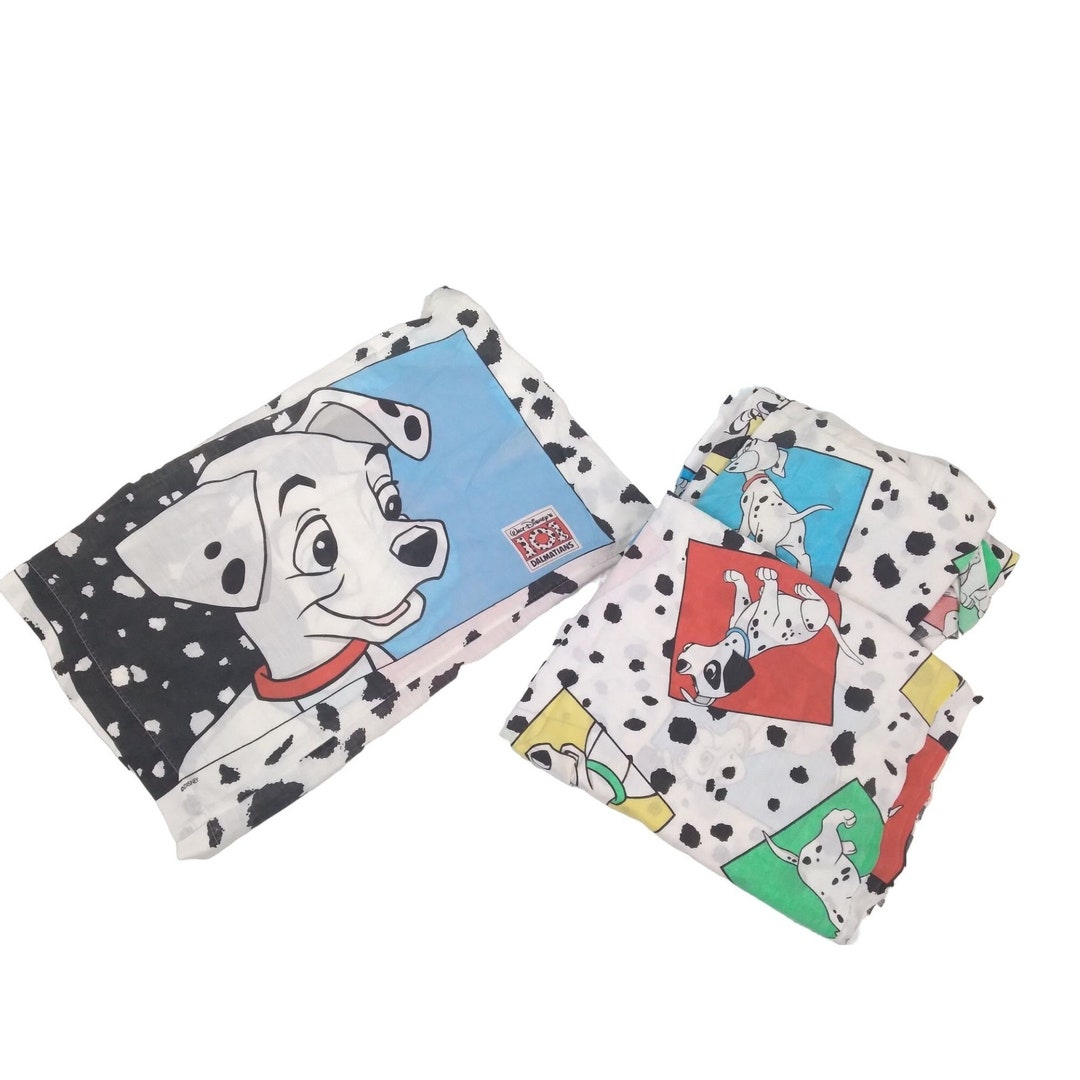 Vintage Bibb Co 101 Dalmations With a Fitted Flat Sheet & Pillow Cover ...