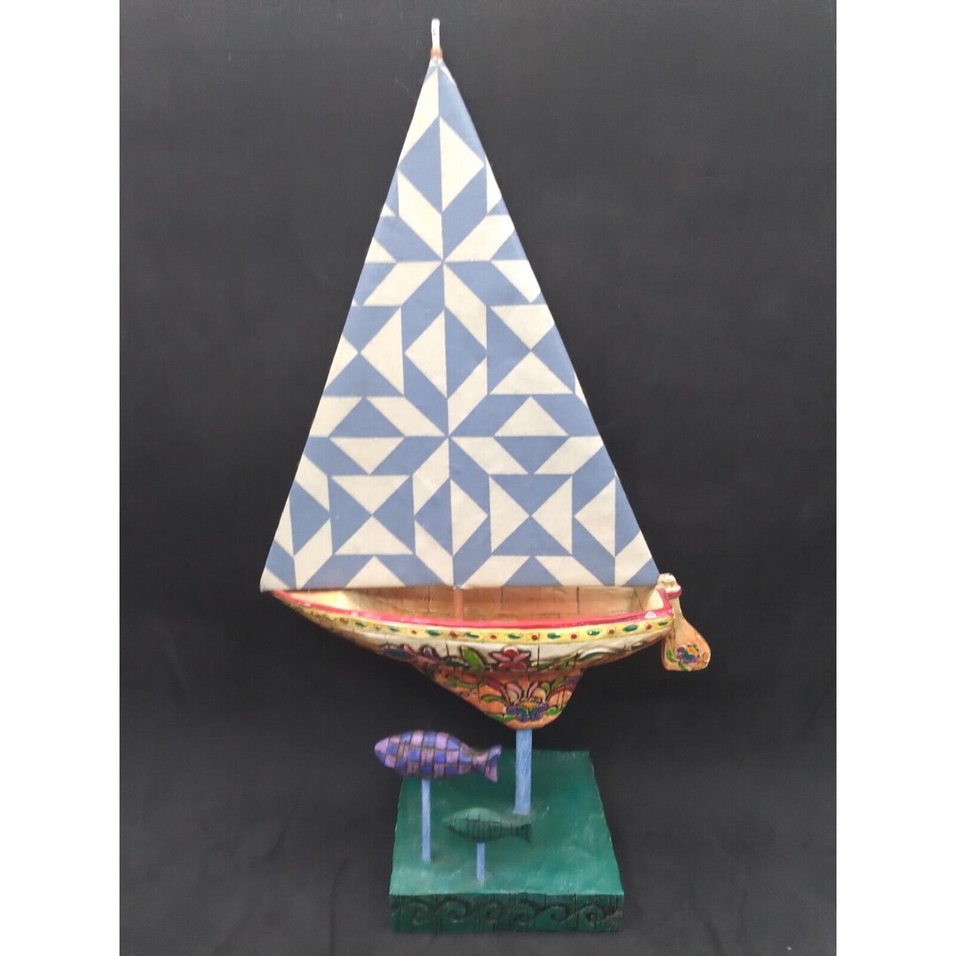 Jim Shore Shore-lights cutting Waves Sail Boat B 118736 Enesco No Flag ...