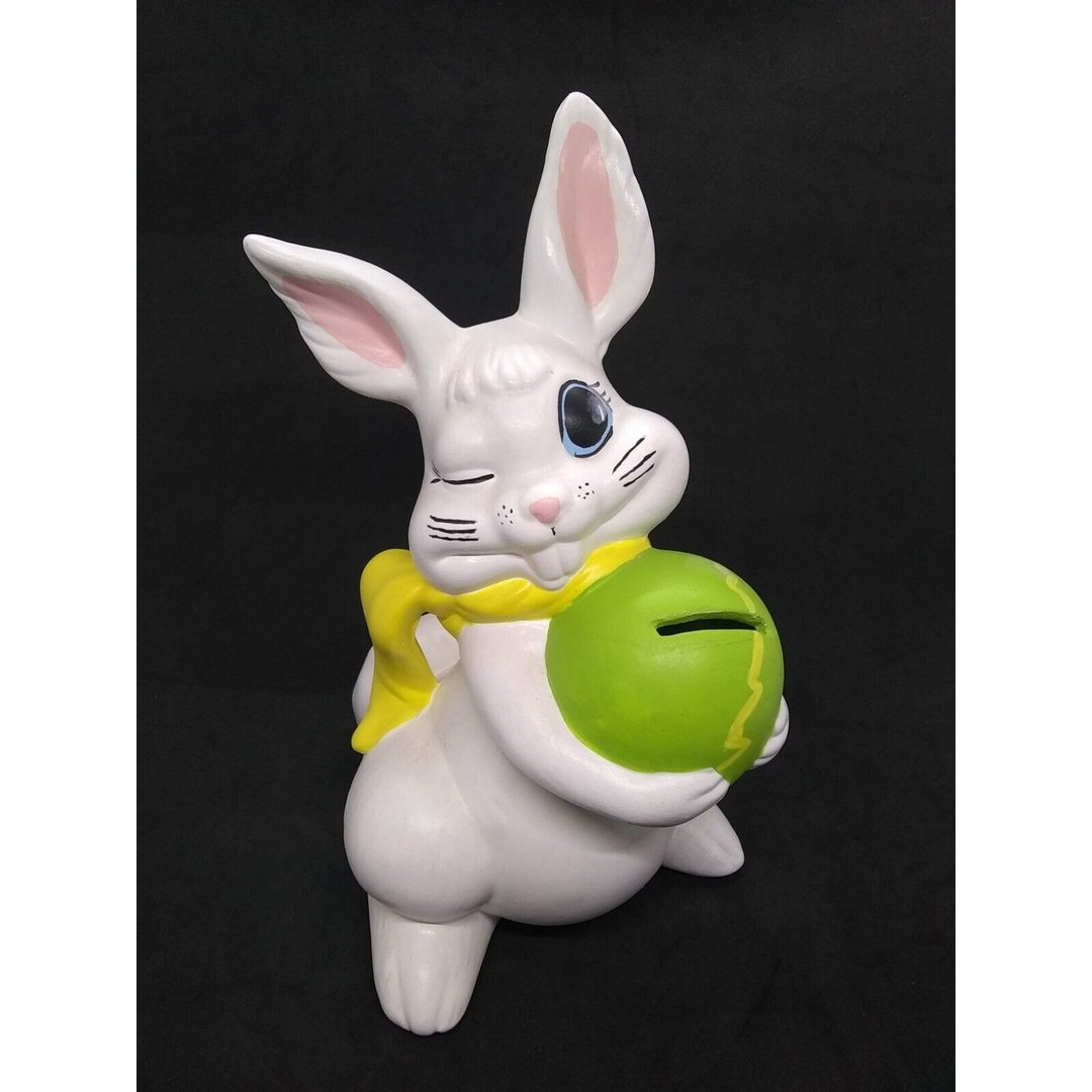 VTG Hobbyist 10" Ceramic Winking Easter Bunny Piggy Bank M. Martinez ...