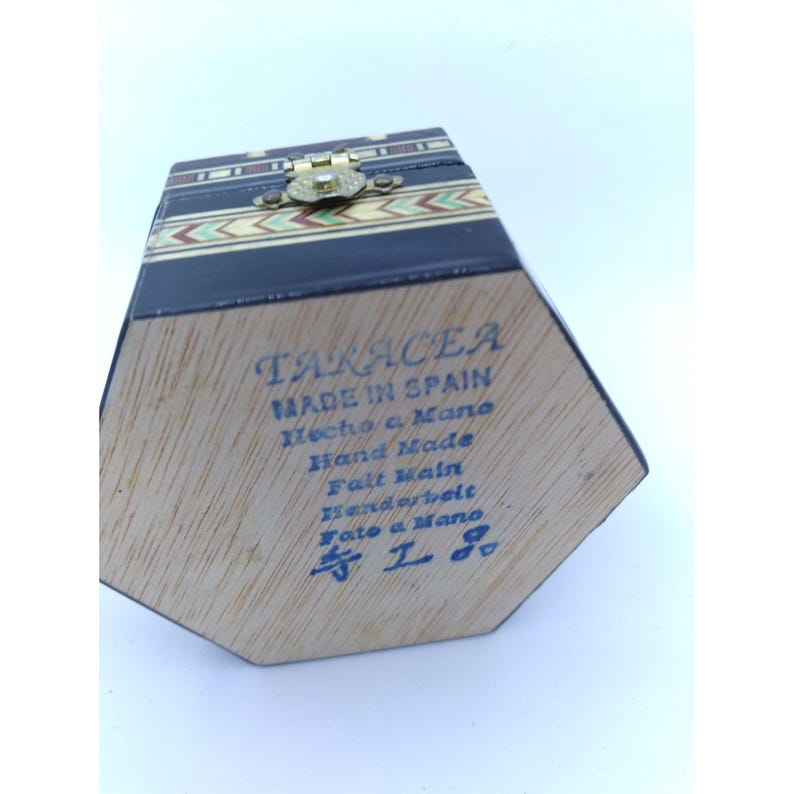 Handmade Taracea Wooden Moorish Style 3.25" Hexagon Trinket Box From ...