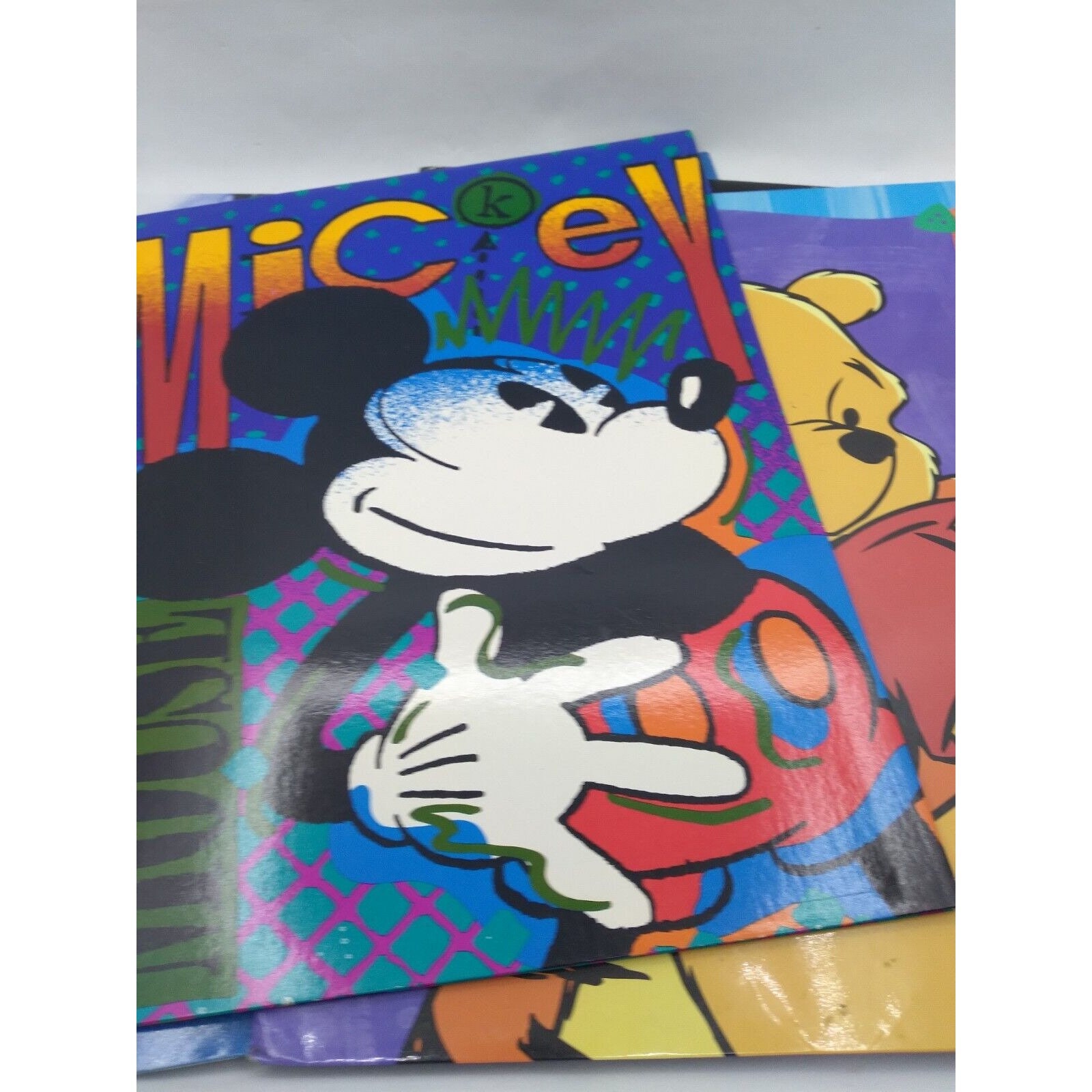 VTG Set 4 Disney Mickey Tigger Pooh & Dolphins 3 Ring Folders for ...