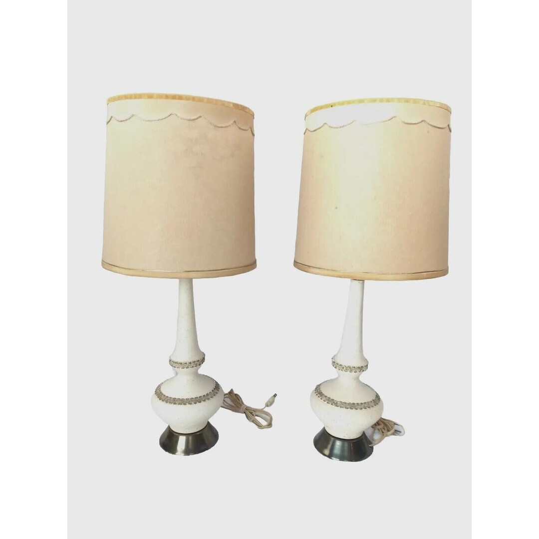 Vtg. MCM Atomic Genie Style F.A.I.P (fine Arts in Plaster) Lamps With ...