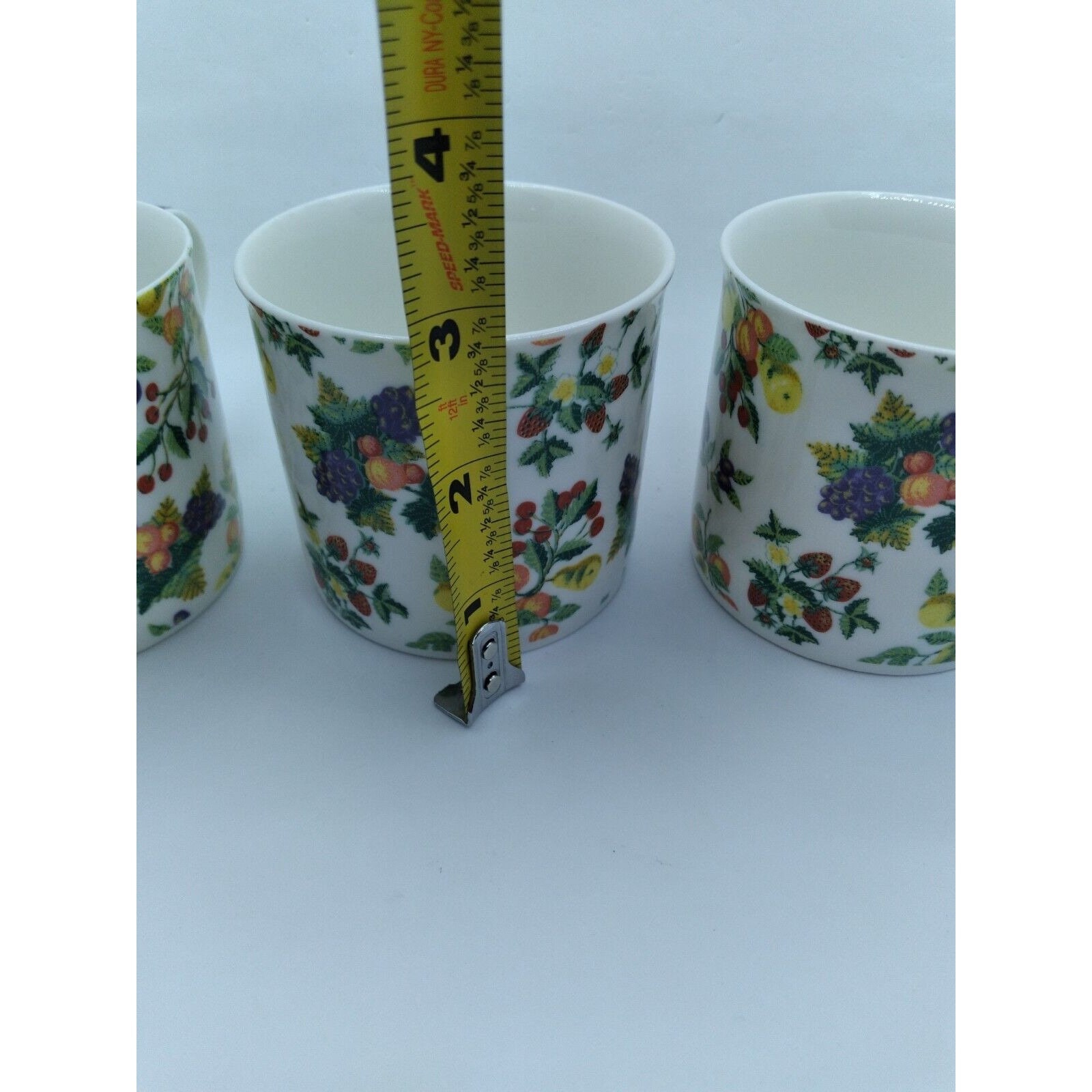 RSVP Fruit Bone China Chintz Cup & Saucer Set of 4 - Etsy