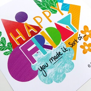 Happy Friday 210x210mm Unframed Print - Etsy