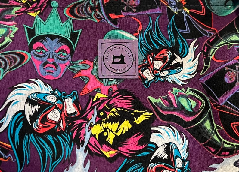 Evil Villain Tote Bag With Black Straps and Black Vinyl Base - Etsy