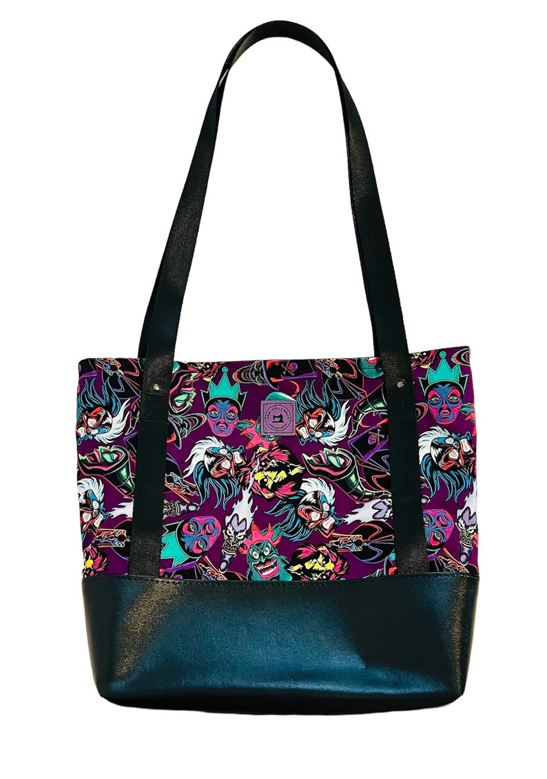 Evil Villain Tote Bag With Black Straps and Black Vinyl Base - Etsy