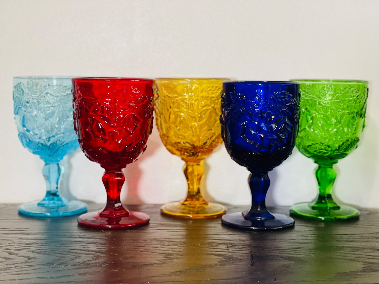 Vintage Fenton Madonna Inn Flat Wild Rose Goblets Goblets - Etsy