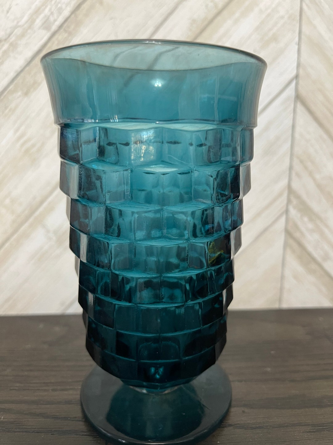 Vtg Teal Blue Goblets Riviera Blue Goblets Colony Whitehall Cubist Tea ...