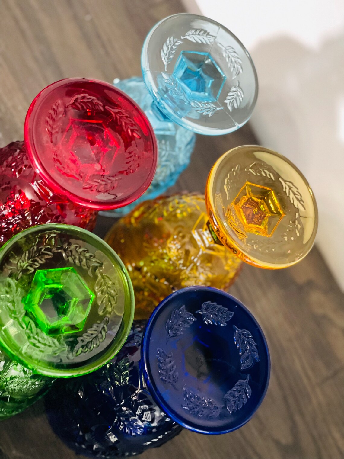 Vintage Fenton Madonna Inn Flat Wild Rose Goblets Carnival - Etsy