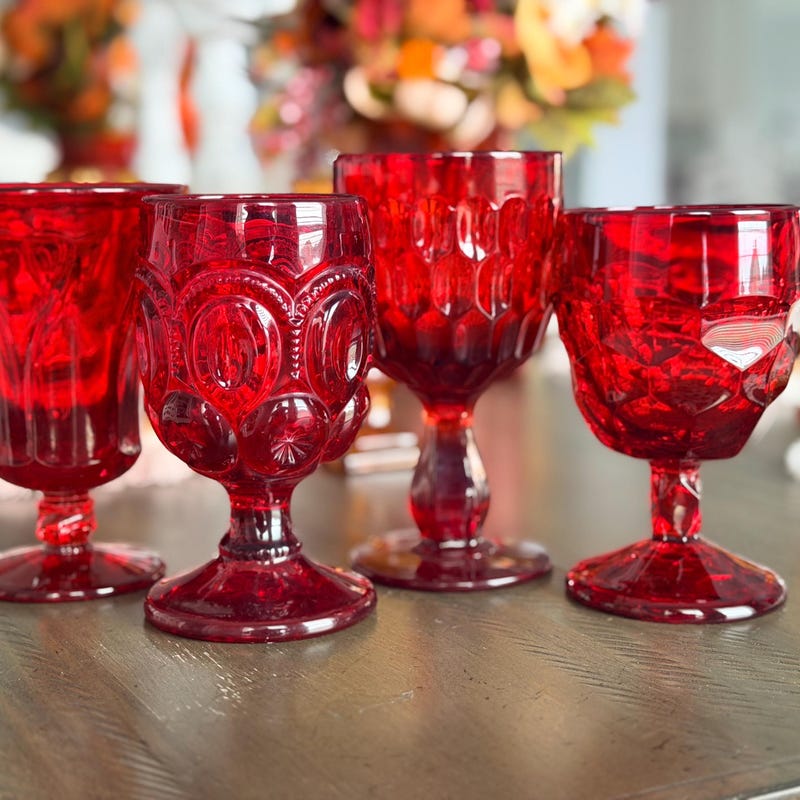 Red Coloured Goblets - Etsy