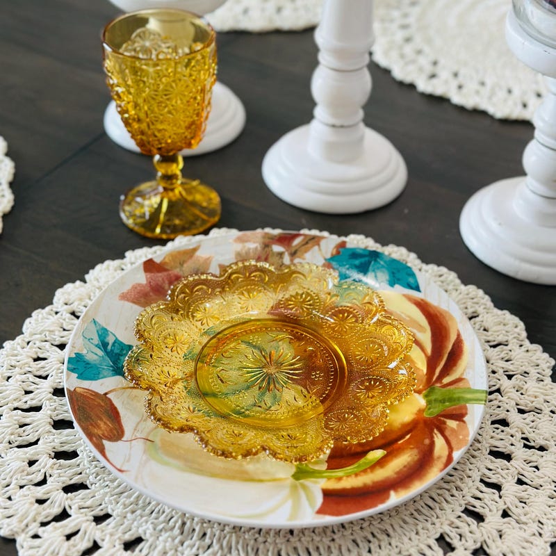 Amber Glass Plates - Etsy