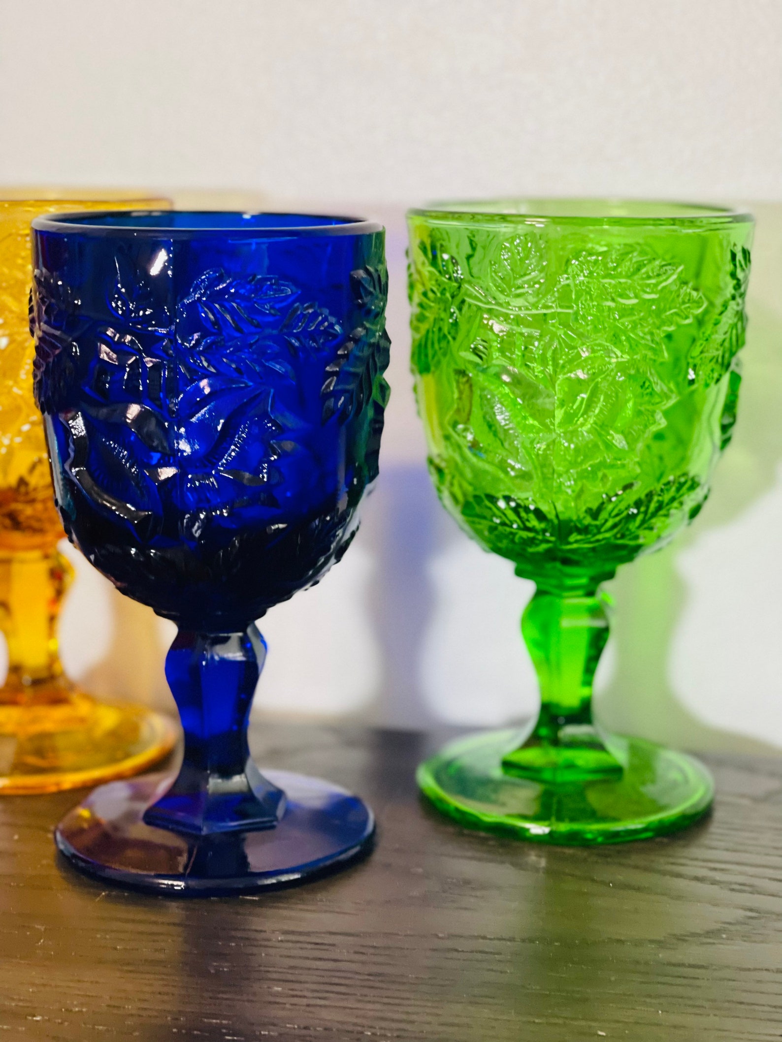 Vintage Fenton Madonna Inn Flat Wild Rose Goblets Goblets - Etsy