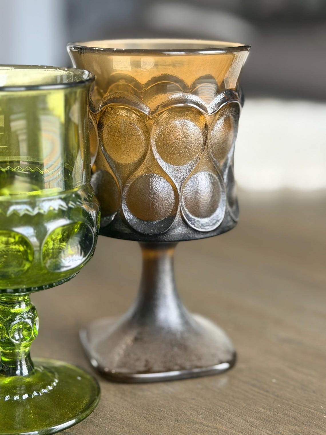 5 Vintage Multicolored Goblets Mismatch Mixed Water Goblets Fall Decor ...