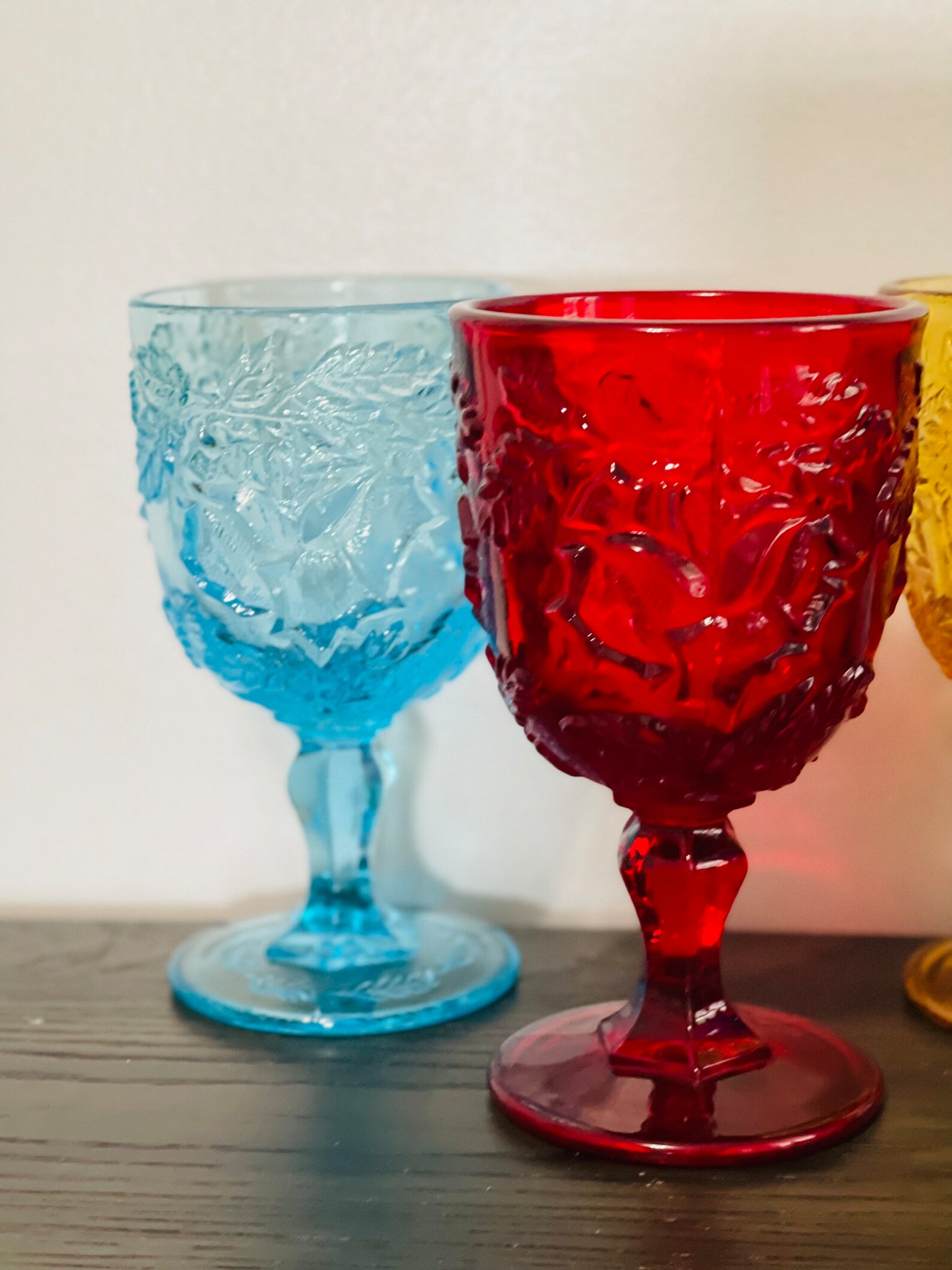 Vintage Fenton Madonna Inn Flat Wild Rose Goblets Goblets - Etsy