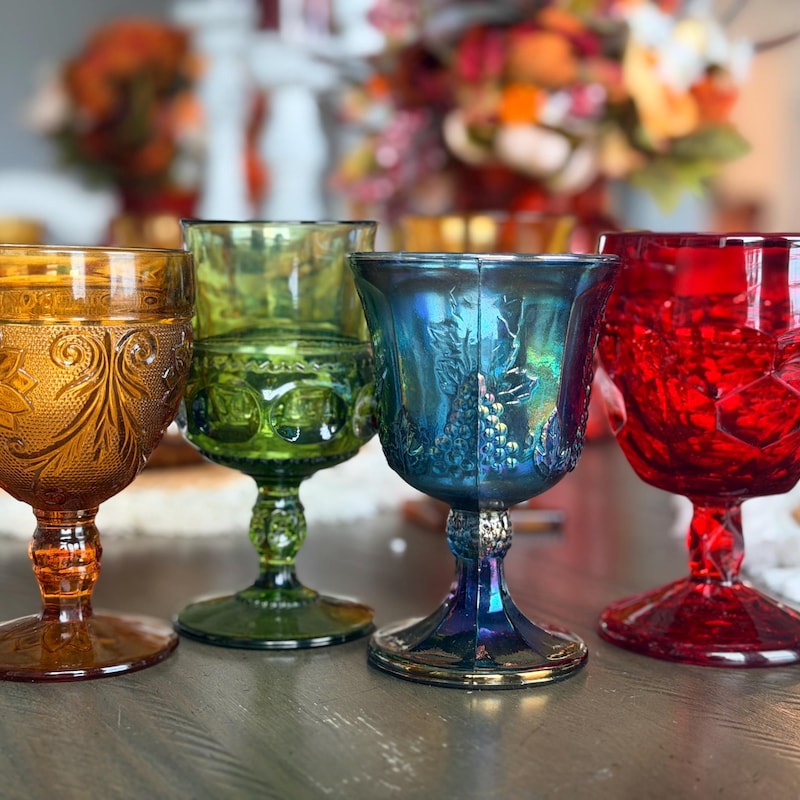 Vintage Glass Goblets - Etsy