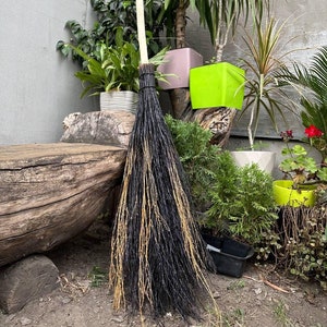 Black and Yellow Goji Broom, Besom, Lycium Broom, Natural Witch Broom ...
