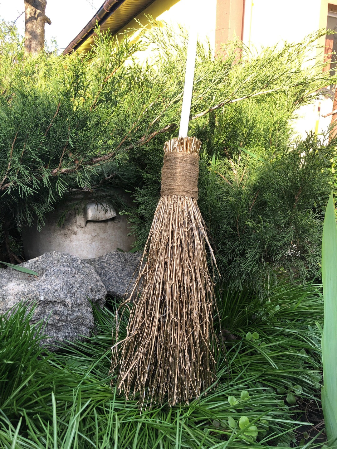 GOLDEN Birch Broom, Besom, Birch Broom, Natural Witch Broom, Wizard ...