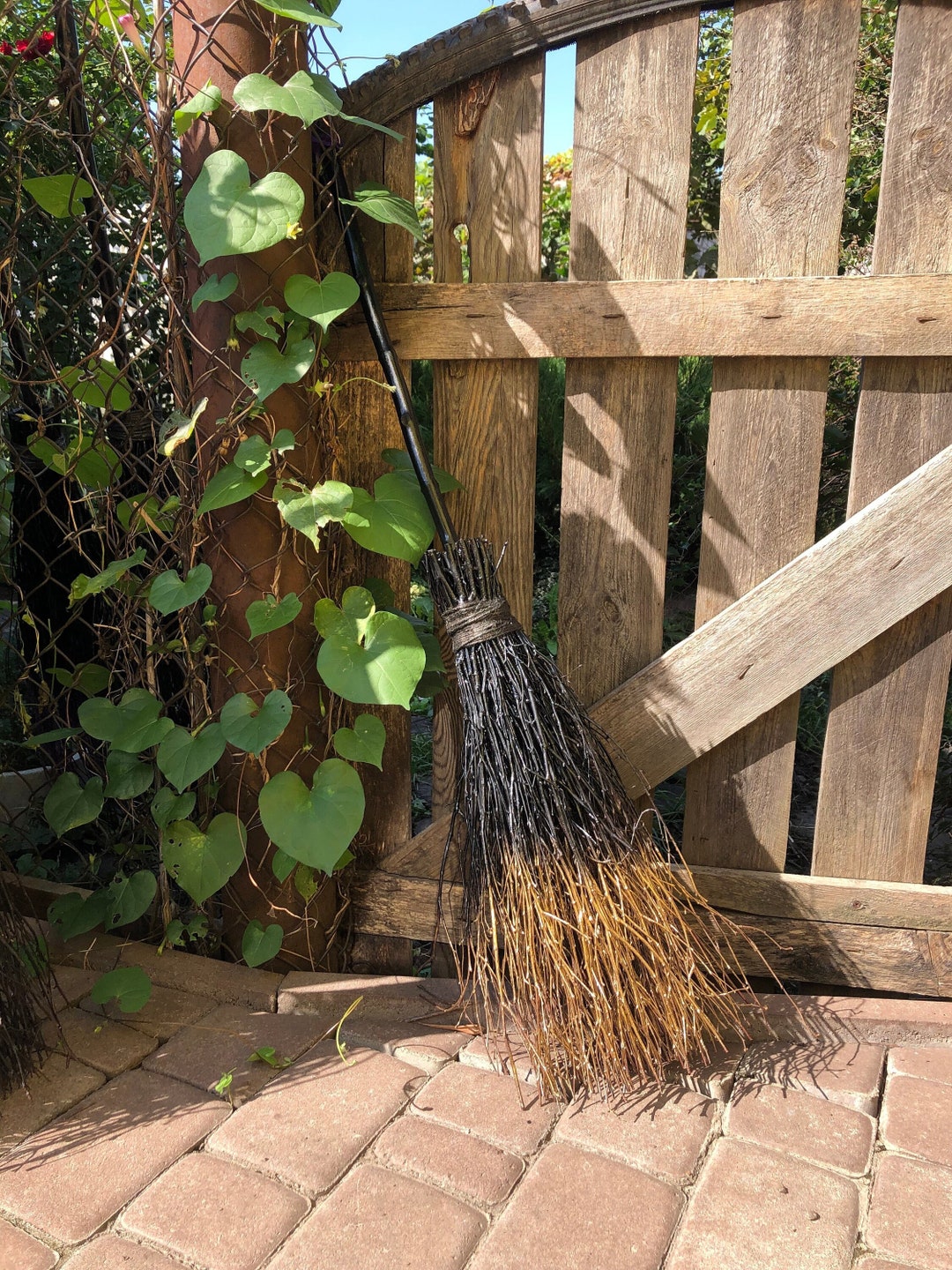 Gold Black Birch Broom, Besom, Birch Broom, Natural Witch Broom, Wizard ...