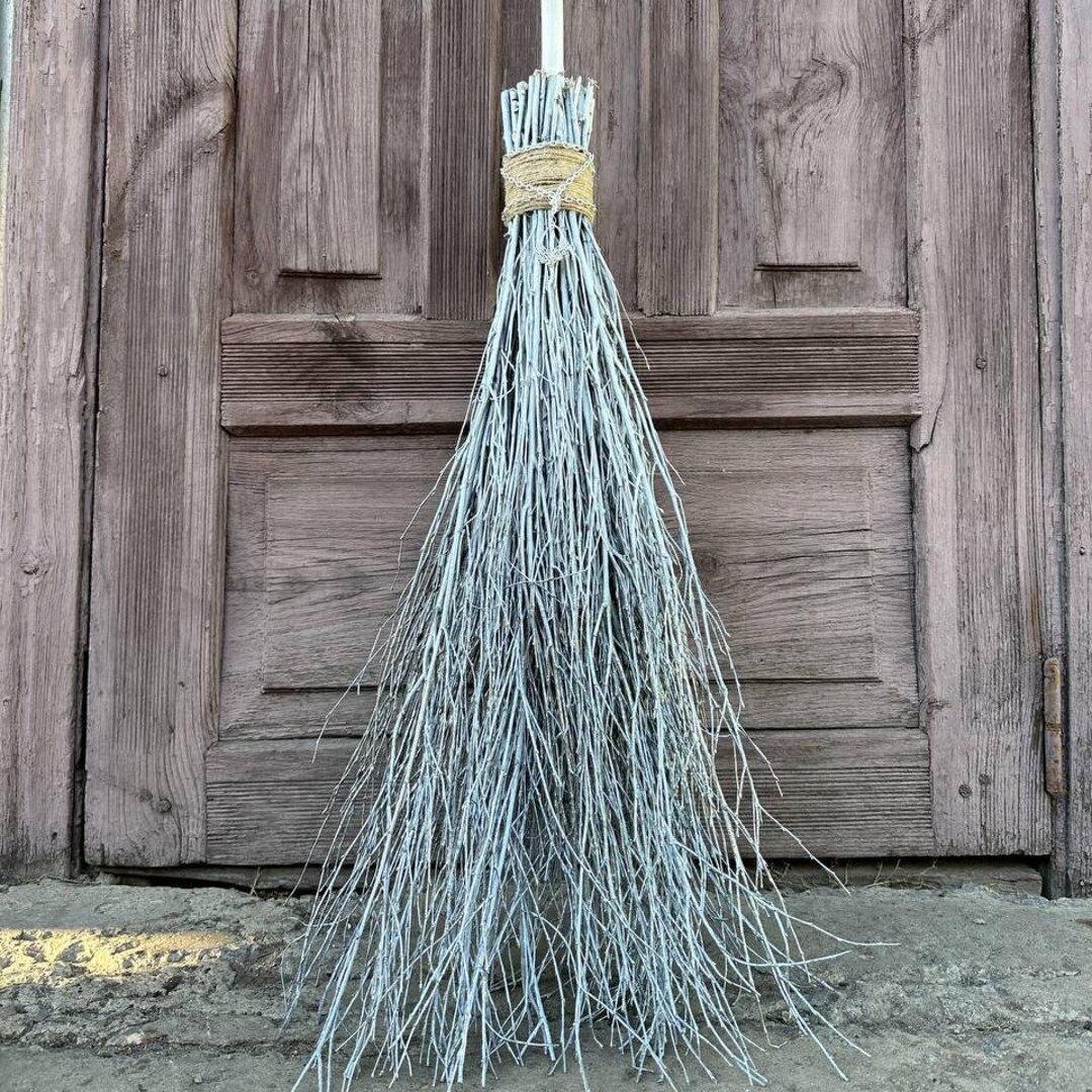 SILVER and White Birch Broom, Besom, Birch Broom, Natural Witch Broom ...