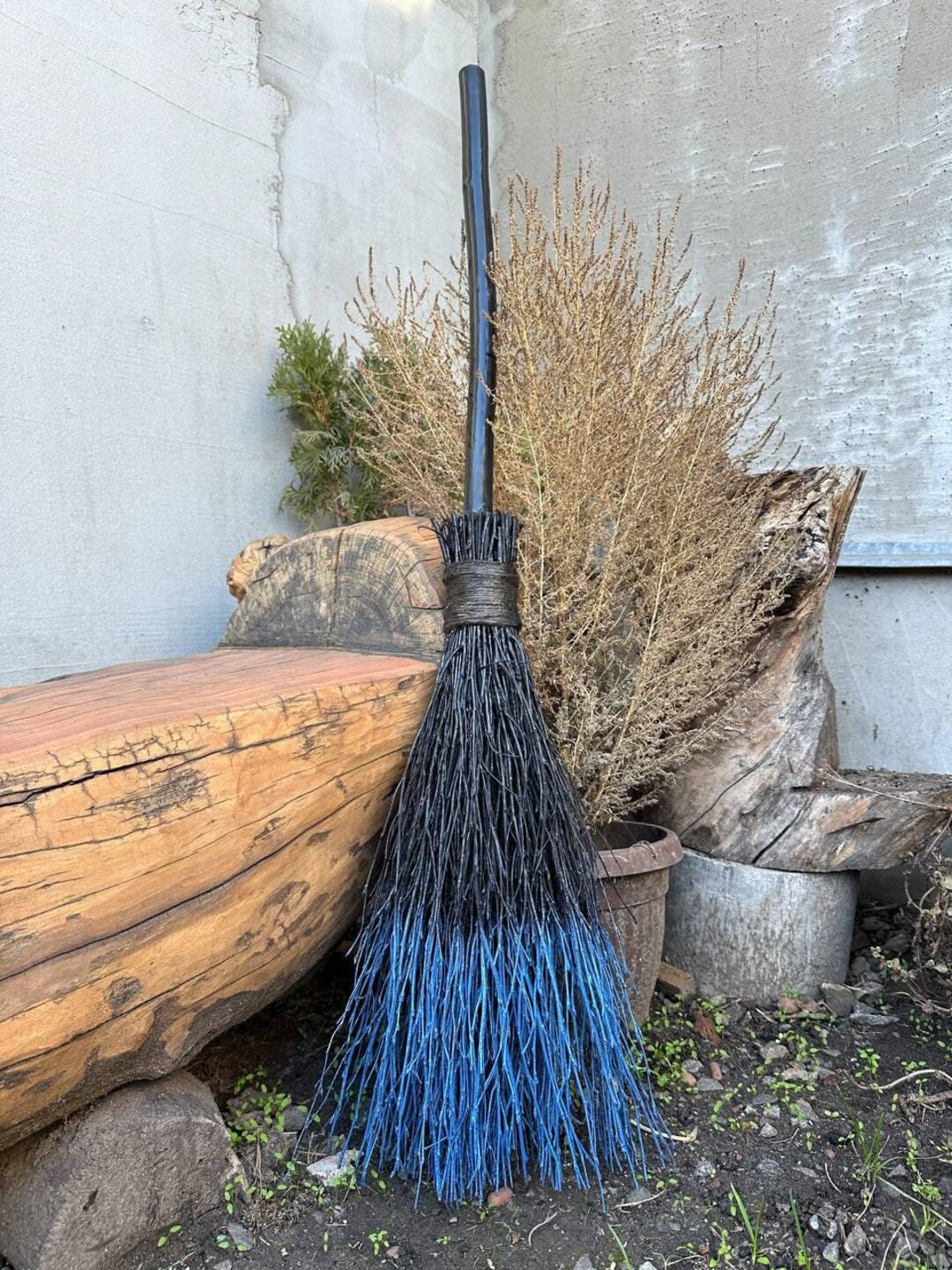 Black and Blue Birch Broom, Besom, Birch Broom, Natural Witch Broom ...