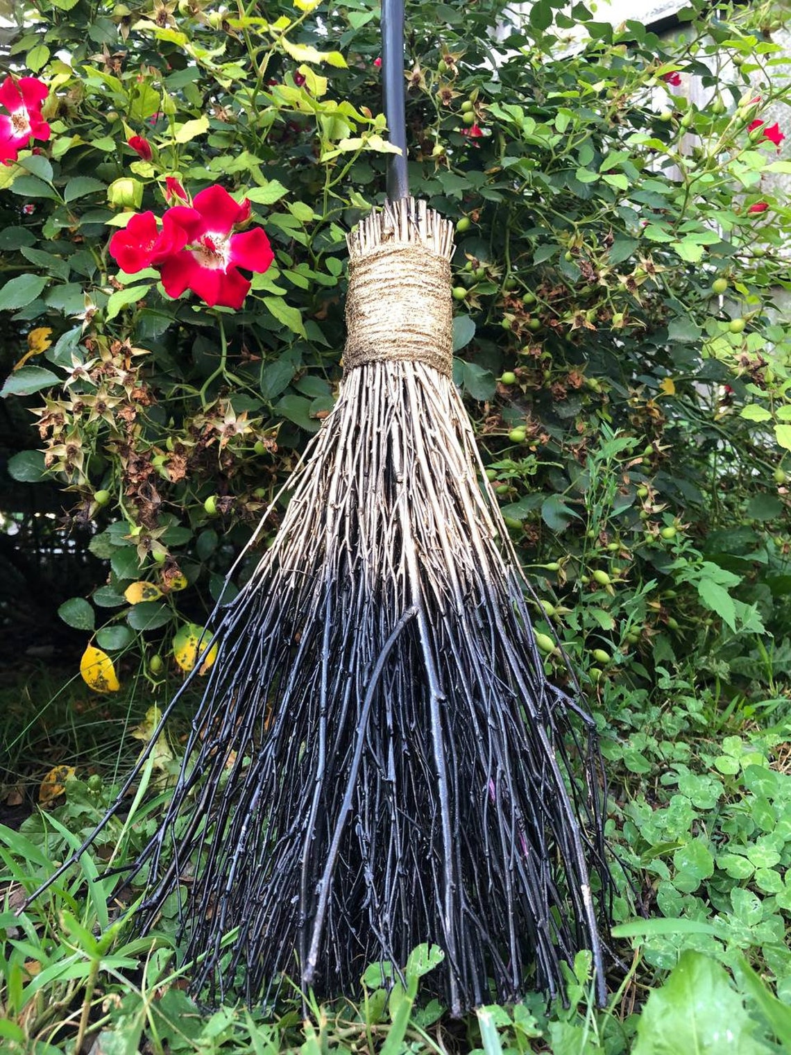 Gold Black Birch Broom, Besom, Birch Broom, Natural Witch Broom, Wizard ...