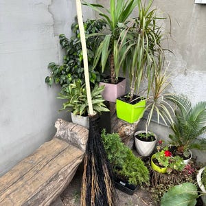Black and Yellow Goji Broom, Besom, Lycium Broom, Natural Witch Broom ...