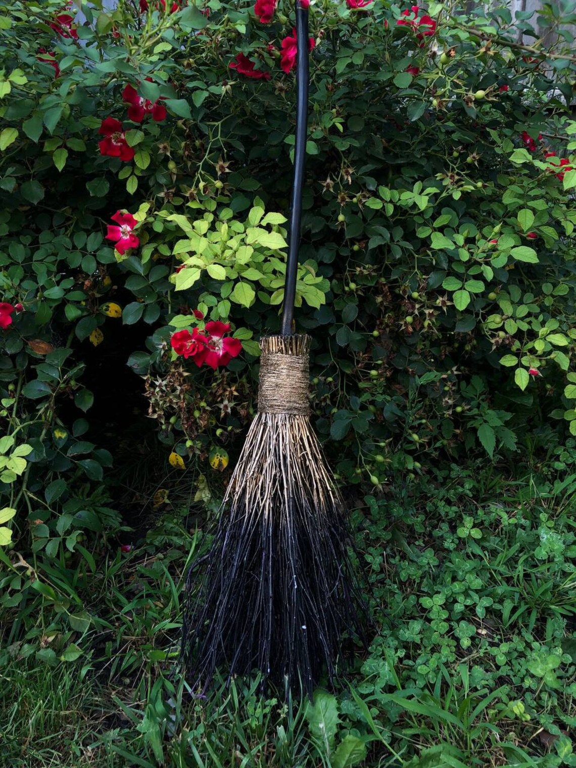 Gold Black Birch Broom, Besom, Birch Broom, Natural Witch Broom, Wizard ...