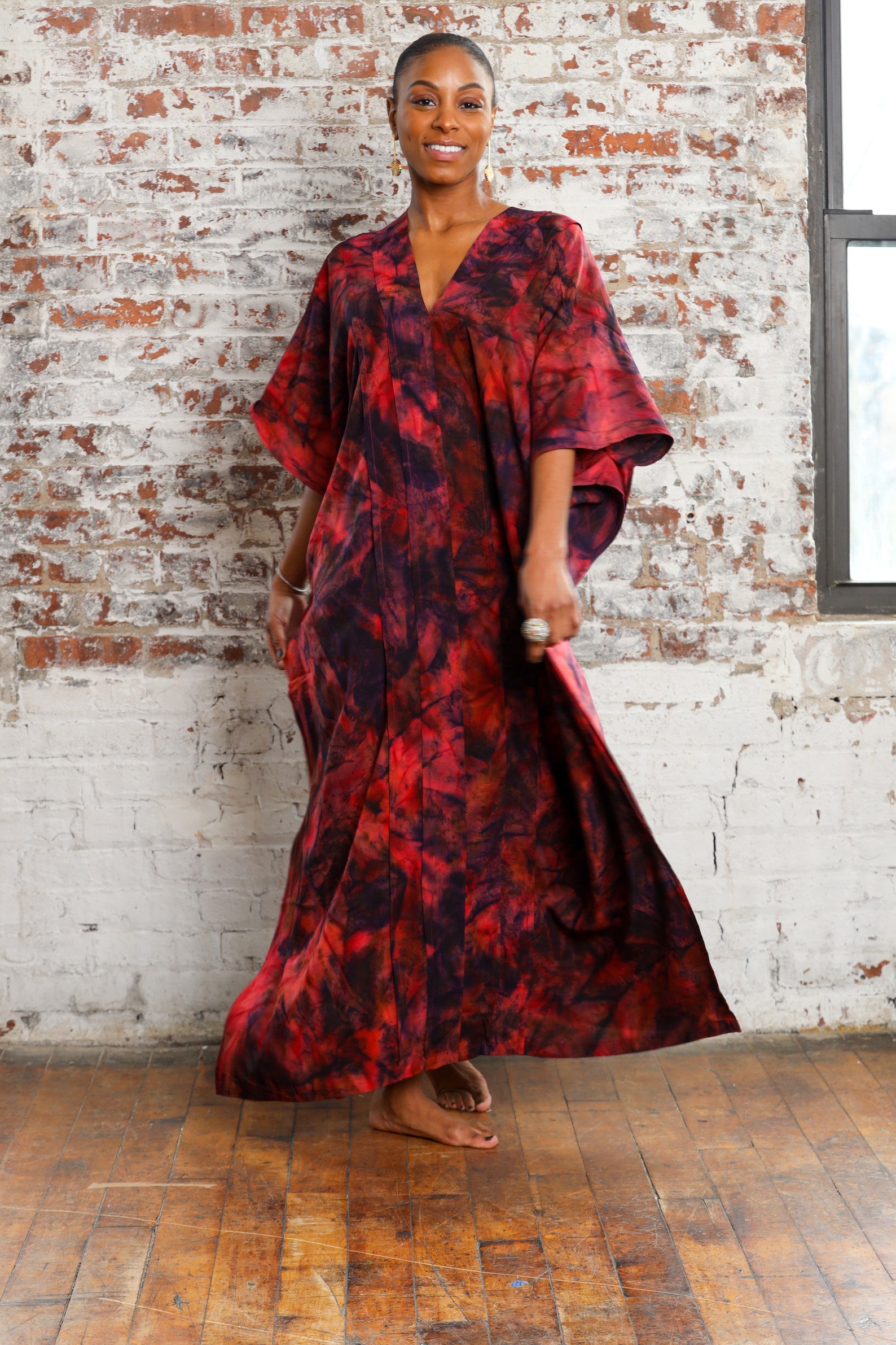 Red Maxi Dress Tie Dye Kaftan Dress Red Beach Cover up - Etsy