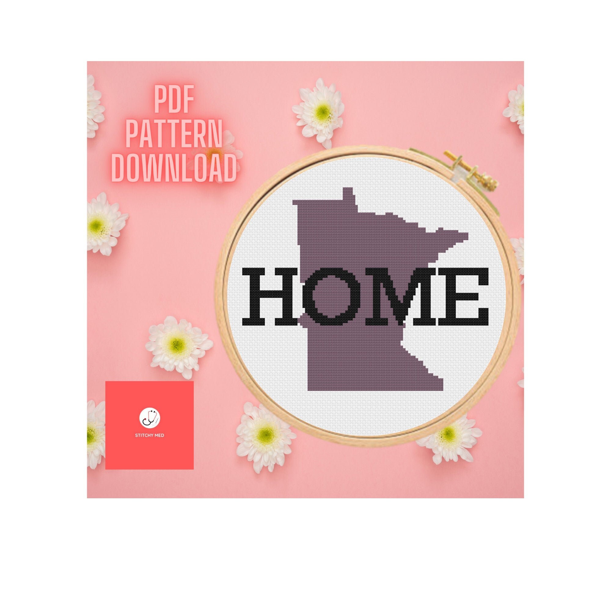Minnesota Home Cross stitch pattern PDF instant download | Etsy