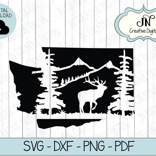 Elk Scene SVG DXF Plasma - Etsy