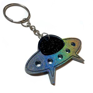 Holographic Alien Spaceship Keychain, New Driver Car Gift, Space Wallet ...