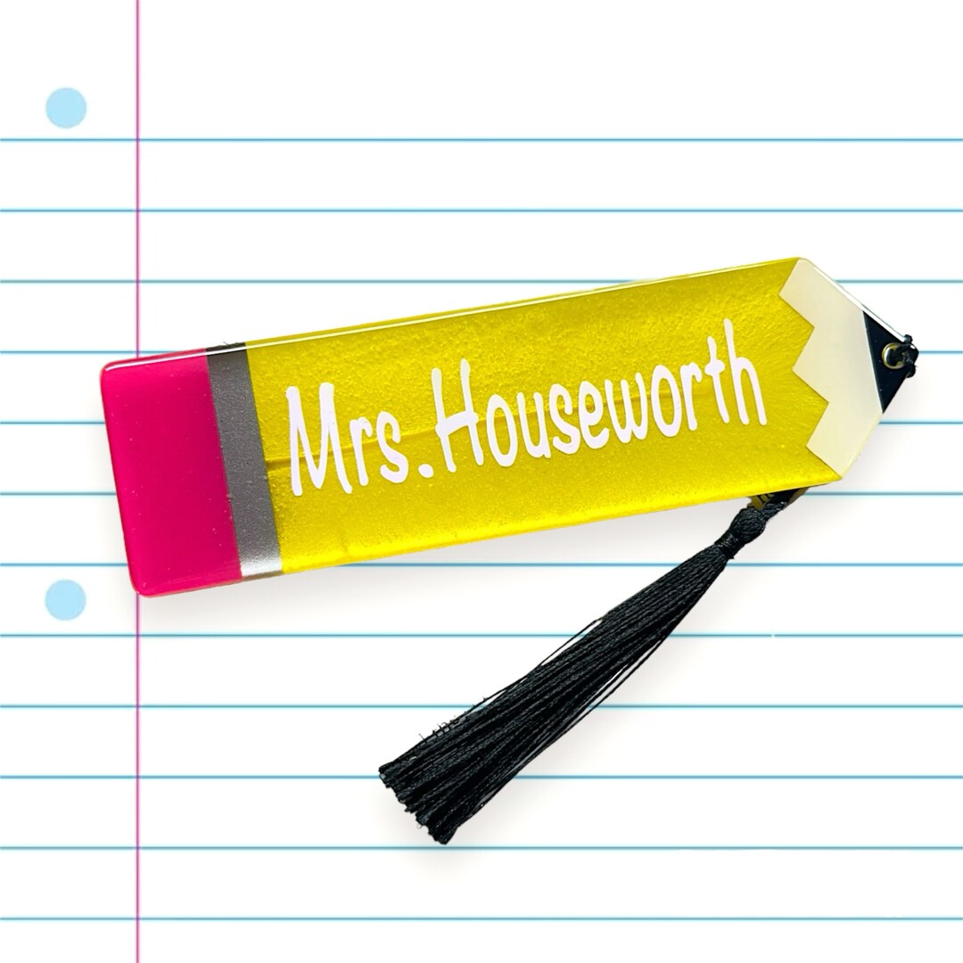 Custom Pencil Bookmark, School Staff Teacher Gift, Personalized Thank ...