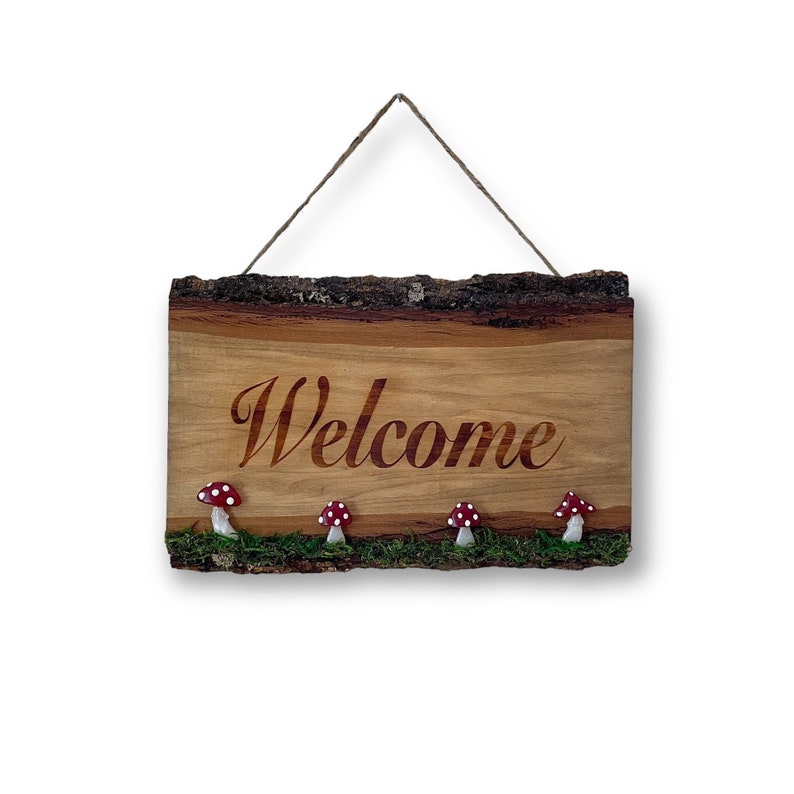 Live Edge Wooden Welcome Sign Front Door House Warming Gift - Etsy