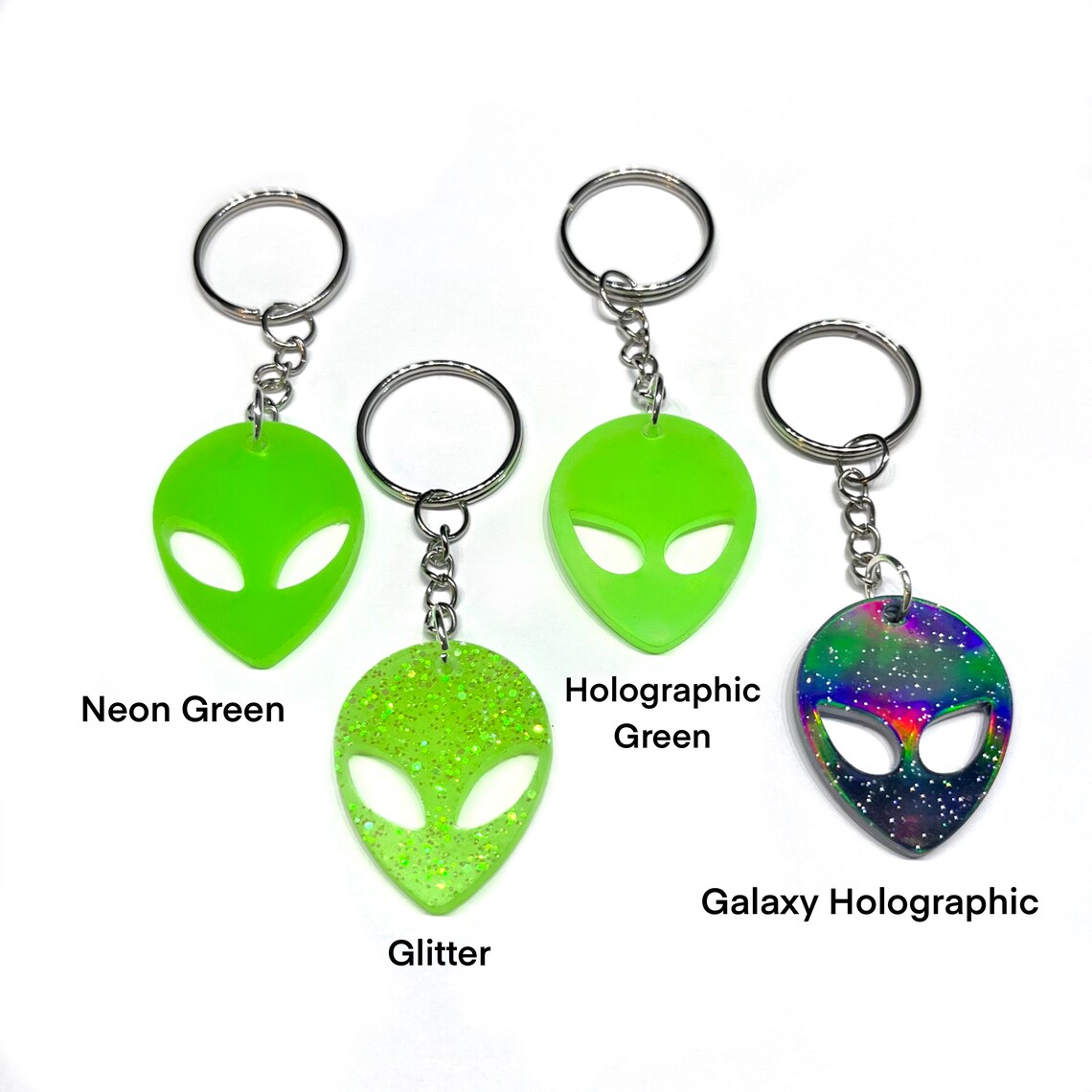 Glow in the Dark Alien Keychain Black Light Keychain Key - Etsy