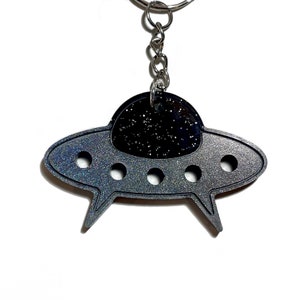 Holographic Alien Spaceship Keychain, New Driver Car Gift, Space Wallet ...